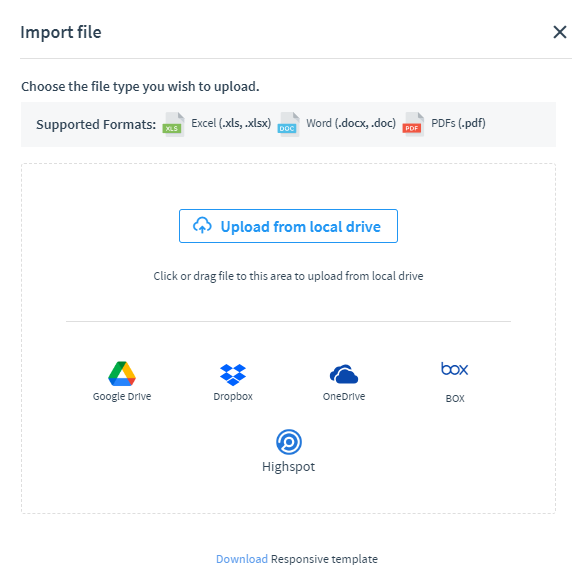 Importing and mapping Microsoft Excel files – Home